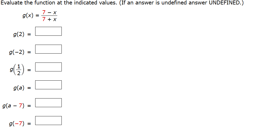 Solved Evaluate The Function At The Indicated Values If An