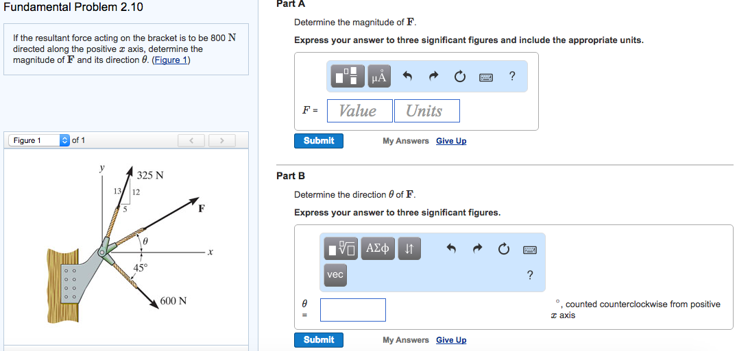 Solved If the resultant force acting on the bracket is to be | Chegg.com