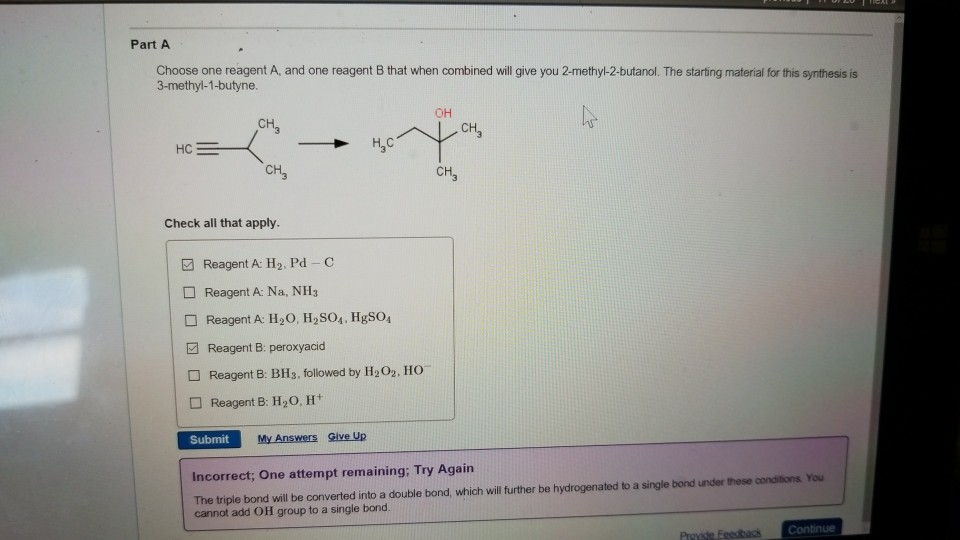 Solved Choose one reagent A, and one reagent B that when | Chegg.com