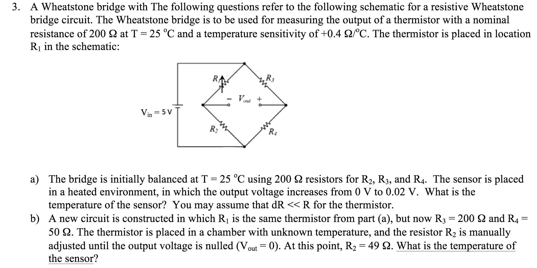 Solved A Wheatstone bridge with The following questions | Chegg.com