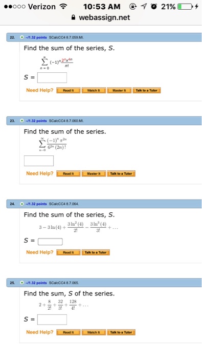 Solved Find the sum of the series, S. sigma_n = 0^n (-1)^n | Chegg.com