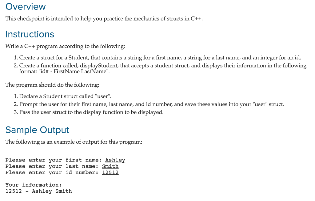 Solved Overvievw This checkpoint is intended to help you | Chegg.com