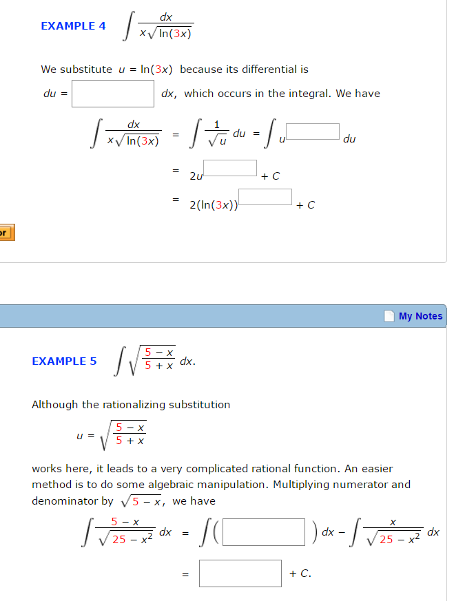 Solved integral dx/x Squareroot ln(3x) we substitute u = ln | Chegg.com