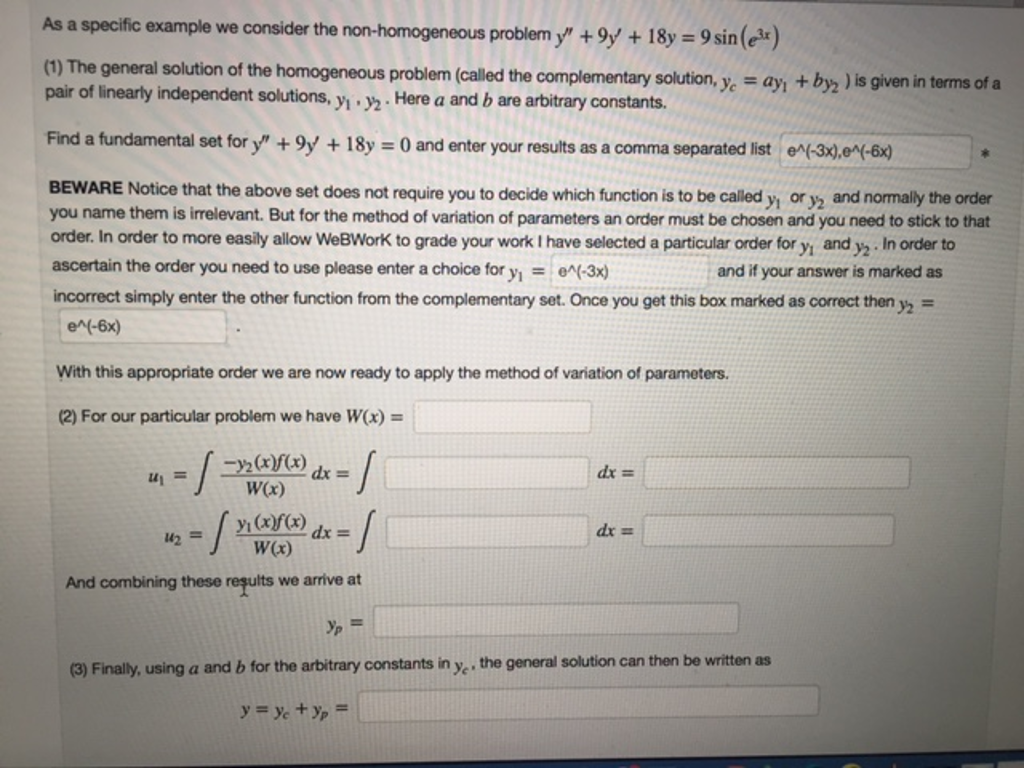 Solved As a specify example we consider the non homogeneous | Chegg.com