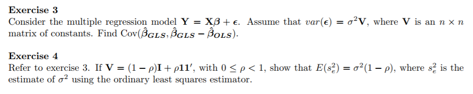 Solved Exercise 3 Consider the multiple regression model | Chegg.com