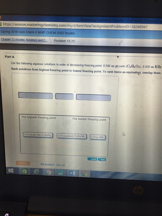Solved List the following aqueous solutions in order of | Chegg.com