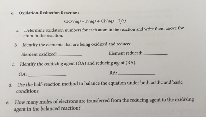 Solved Determine Oxidation Numbers For Each Atom In The