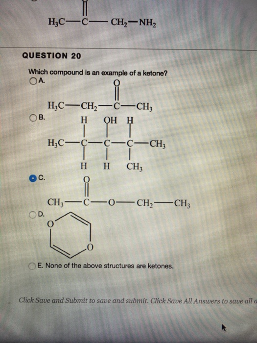 Solved Which compound is an example of a ketone? None of | Chegg.com