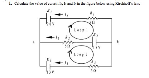 Solved 1. Calculate the value of current I, I2 and I3 in the | Chegg.com