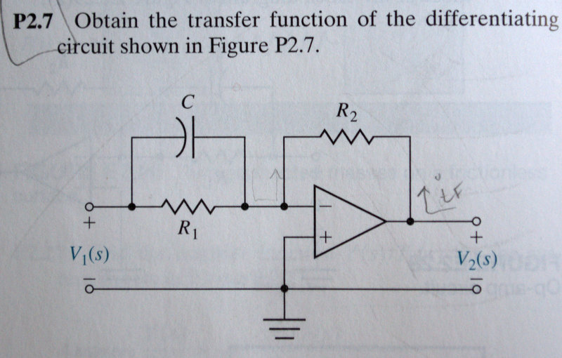 Solved Obtain the transfer function of the differentiating | Chegg.com