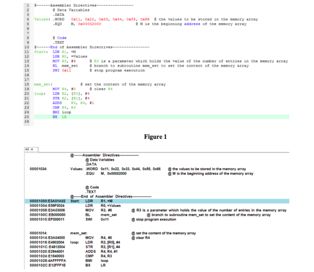 1 Assembler Directives Data Variables Data 0x11