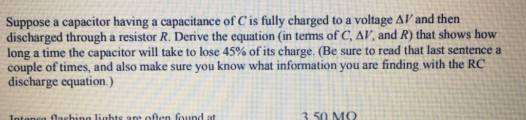 Solved Suppose a capacitor having a capacitance of Cis fully | Chegg.com