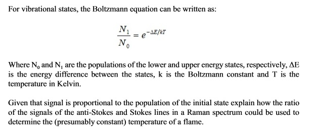 Solved For vibrational states, the Boltzmann equation can be | Chegg.com