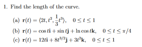 Solved Find the length of the curve. r(t) = lang 2t, t^2, | Chegg.com