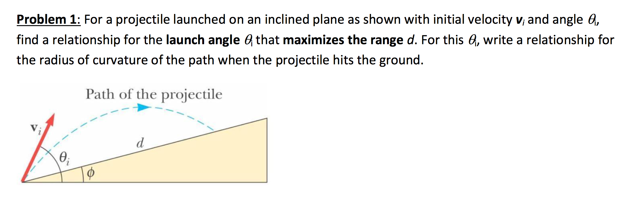 Solved For a projectile launched on an inclined plane as | Chegg.com
