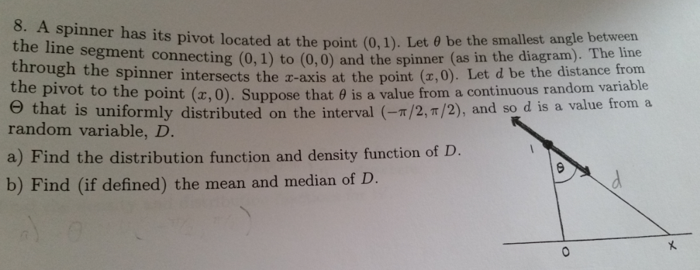 Solved A spinner has its pivot located at the point (0,1). | Chegg.com