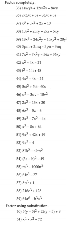 Solved Factor completely. 36) 2x(3x +50 3 3x 5) 37 x3 5x2+ | Chegg.com