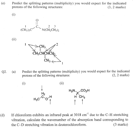 Solved Predict the splitting patterns (multiplicity) you | Chegg.com