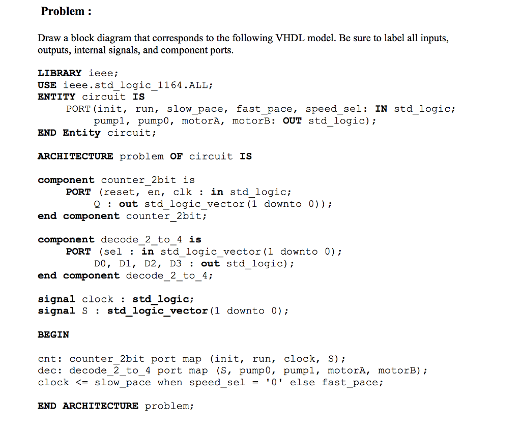 Solved Draw a block diagram that corresponds to the | Chegg.com