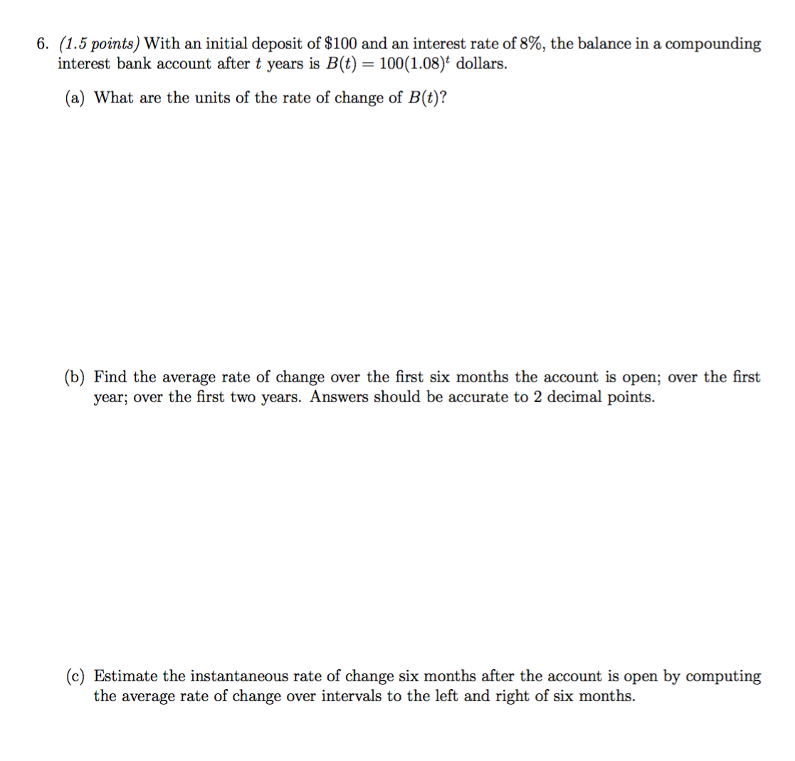 Solved With an initial deposit of $100 and an interest rate | Chegg.com