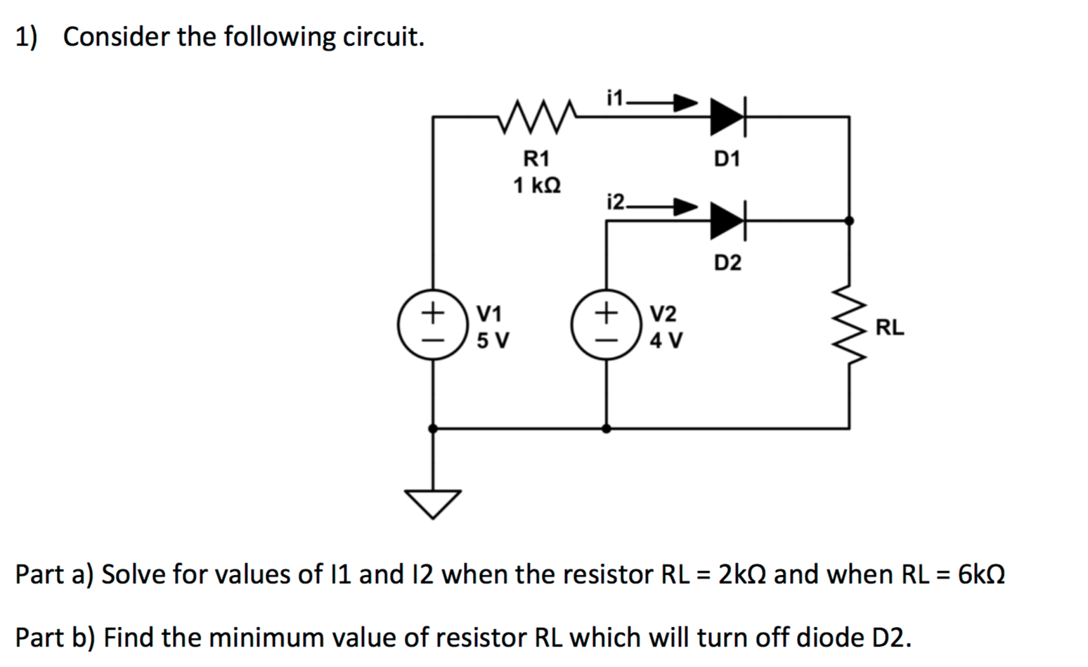 Solved Consider the following circuit. Part a) Solve for | Chegg.com