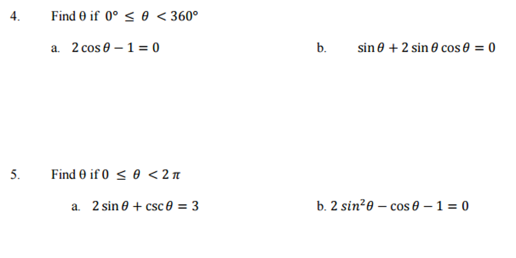 Solved Find theta if 0 degree lessthanorequalto theta