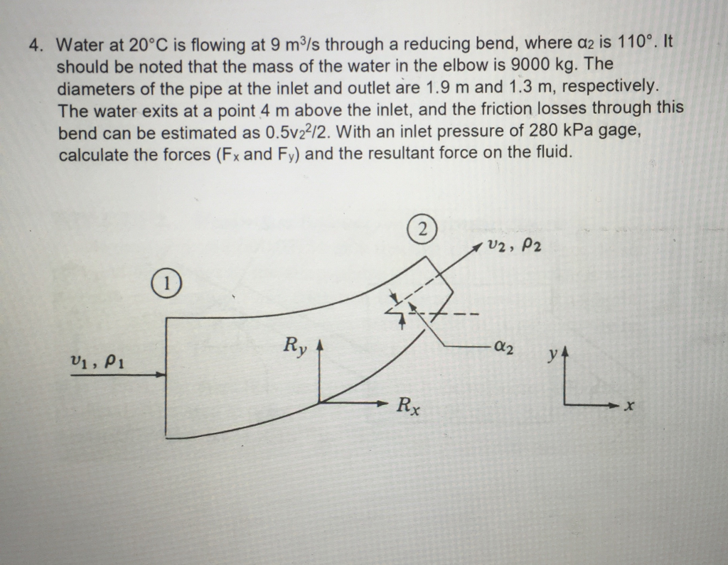 Solved Water at 20 degree C is flowing at 9 m^3/s through a | Chegg.com