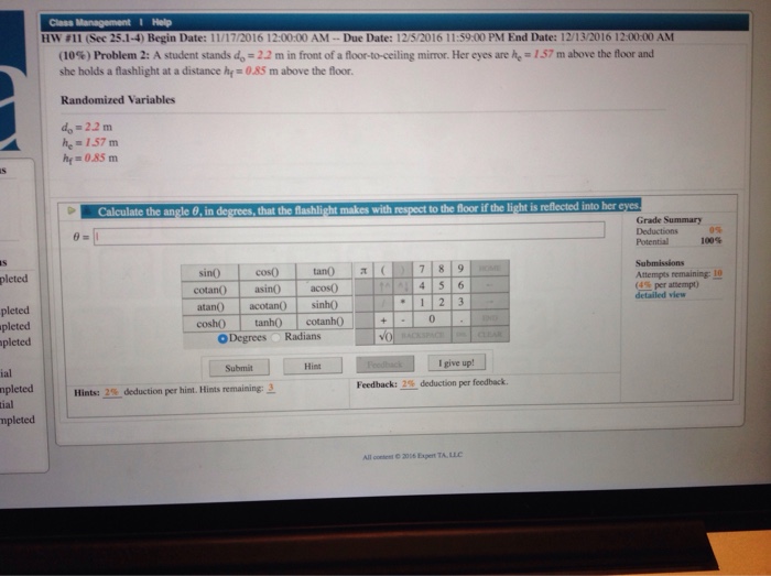 Solved pleted Class Management I Help HW s11 (Sec 25.1-4) | Chegg.com