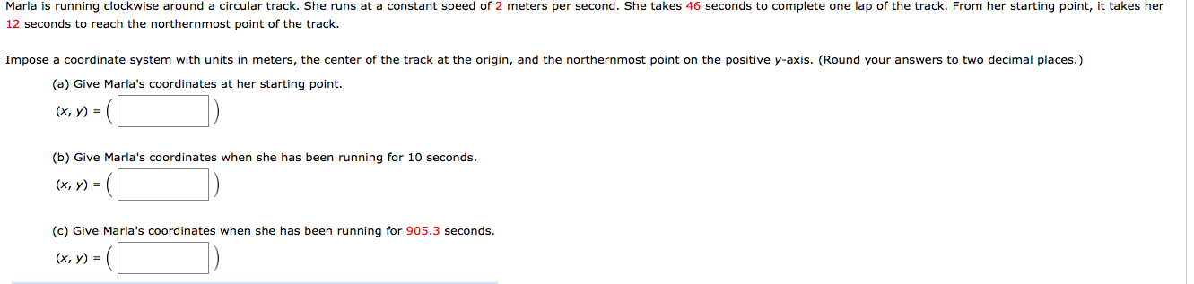 Solved Marla is running clockwise around a circular track. | Chegg.com