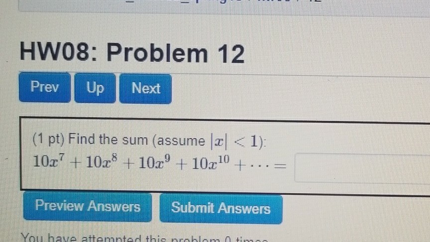 Solved HW08: Problem 13 Prev Up Next (1 pt) Express | Chegg.com Solved HW08: Problem 13 Prev Up Next (1 pt) Express | Chegg.com