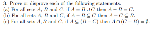 Solved 3. Prove or disprove each of the following | Chegg.com