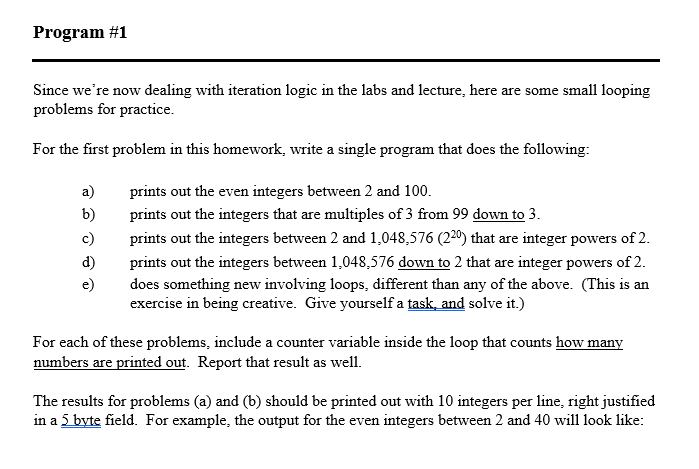 Solved Program 1 Since We Re Now Dealing With Iteration