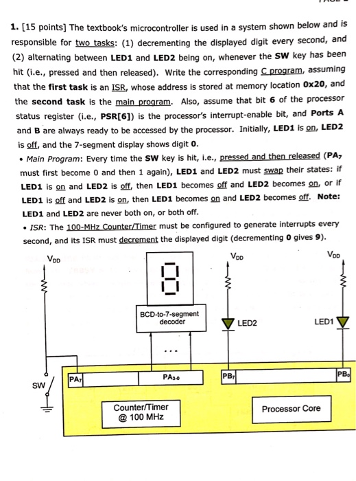 The textbook's microcontroller is used in a system | Chegg.com