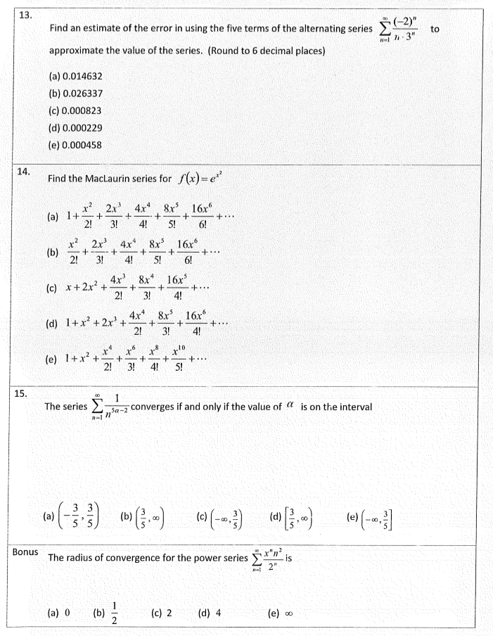 Solved 13 ? Find an estimate of the error in using the five | Chegg.com