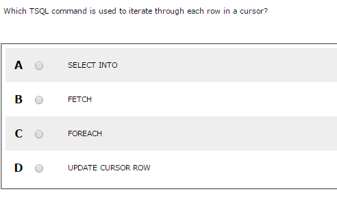 Solved Which TSQL command is used to iterate through each | Chegg.com