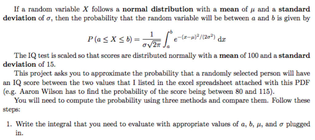 If A Random Variable X Follows A Normal Distribution