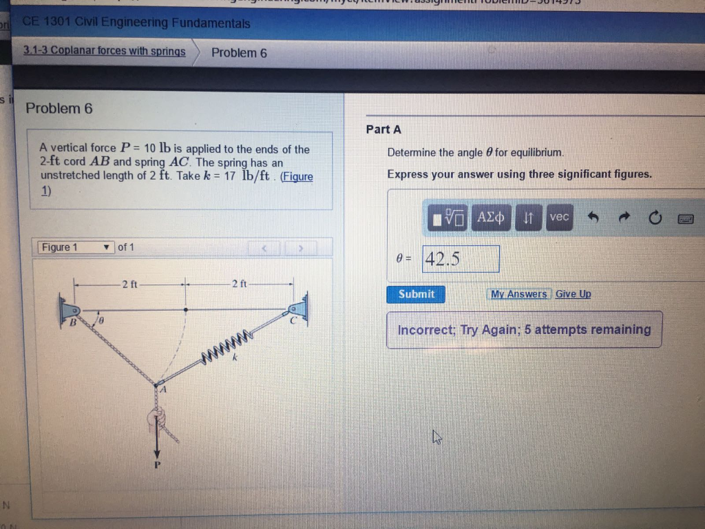 Solved A vertical force P = 10 lb is applied to the ends of | Chegg.com