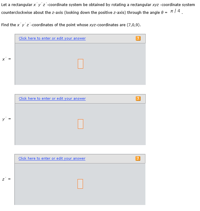 Solved Let a rectangular x y ' z -coordinate system be | Chegg.com