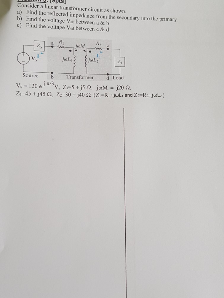 Solved Consider a linear transformer circuit as shown. a) | Chegg.com