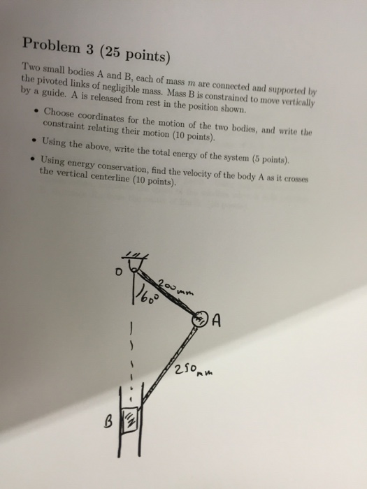 Solved Two small bodies A and B, each of mass m are | Chegg.com
