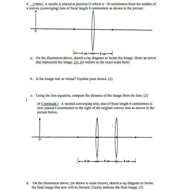 Solved A candle is placed at position O which is 18 | Chegg.com