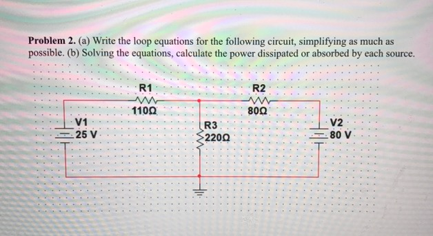 Solved a) Write the loop equations for the following | Chegg.com