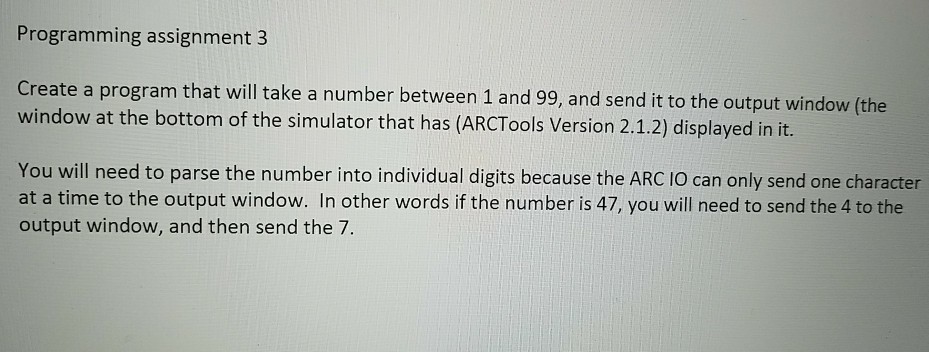 Solved Programming assignment 3 Create a program that will | Chegg.com