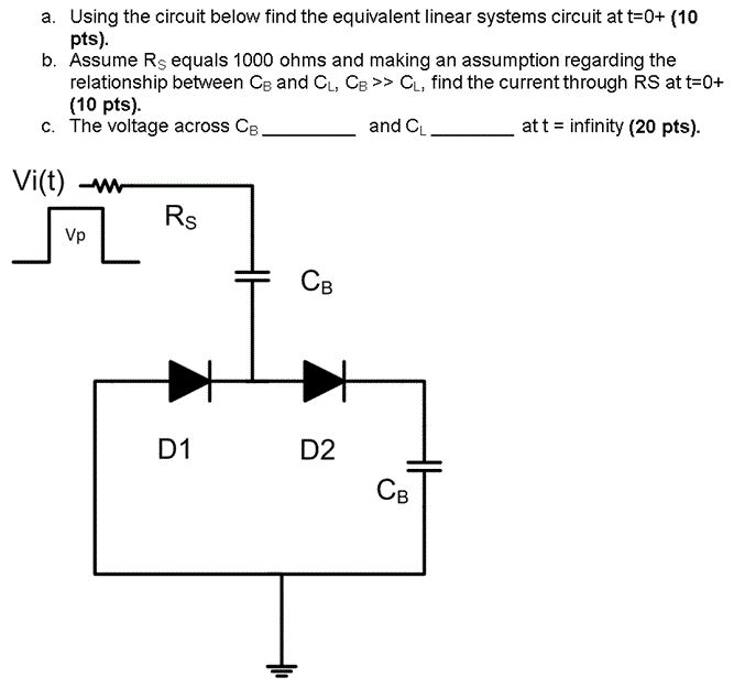 Solved Diode switching, given the following diode circuit | Chegg.com