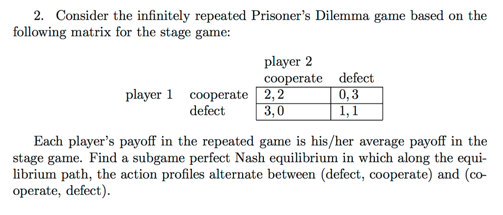 Solved 2. Consider the infinitely repeated Prisoner's | Chegg.com