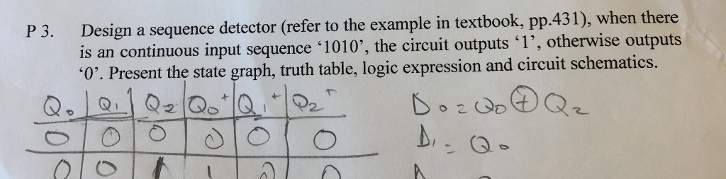 Solved Design a sequence detector (refer to the example in | Chegg.com