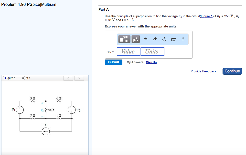 Solved Problem 4.96 PSpice Multisim Part A Use the principle | Chegg.com