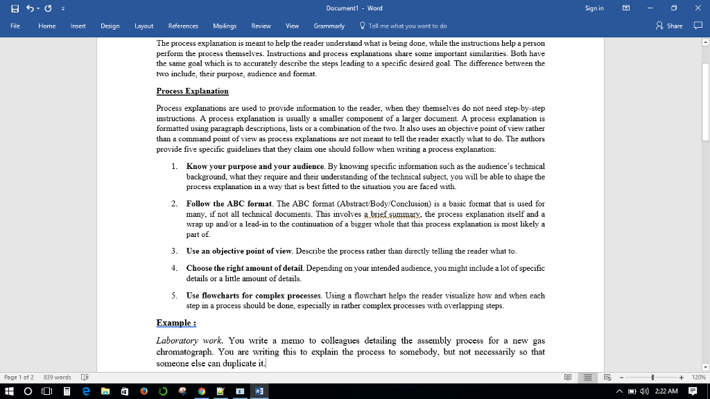 Two very important types of technical documents include process ...