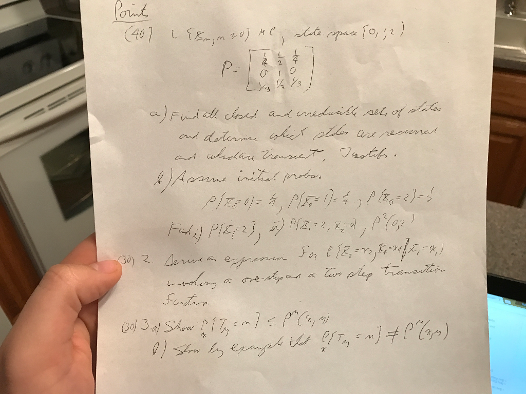 Solved This is a stochastic process markov chain problem. | Chegg.com
