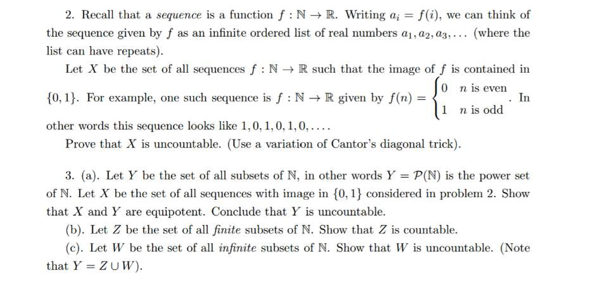 Solved Recall that a sequence is a function f: N rightarrow | Chegg.com